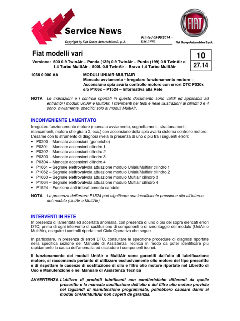 Fiat Mod vari-SN-10.2714 - MODULI UNIAIR-MULTIAIR | PDF