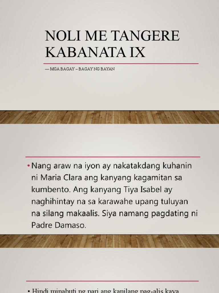 Noli Me Tangere Kabanata IX | PDF