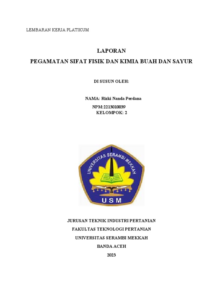Laporan Platikum Buah Dan Sayur | PDF Laporan Platikum Buah Dan Sayur | PDF