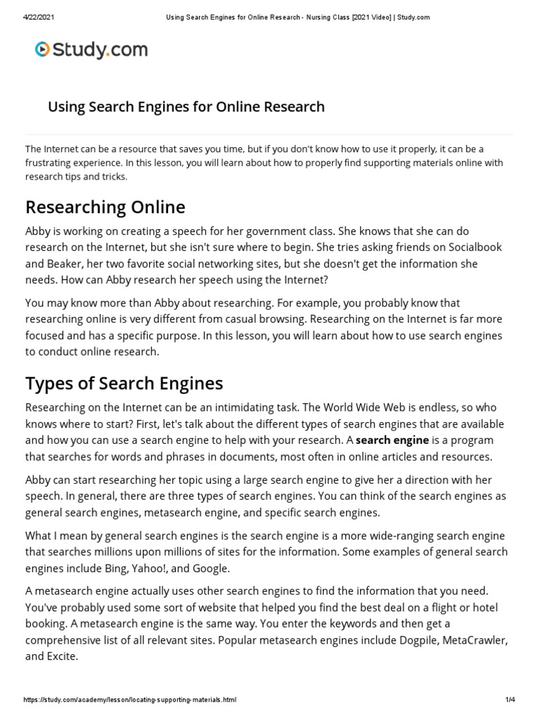 Using Search Engines For Online Research | PDF | Internet | Search Engine Optimization