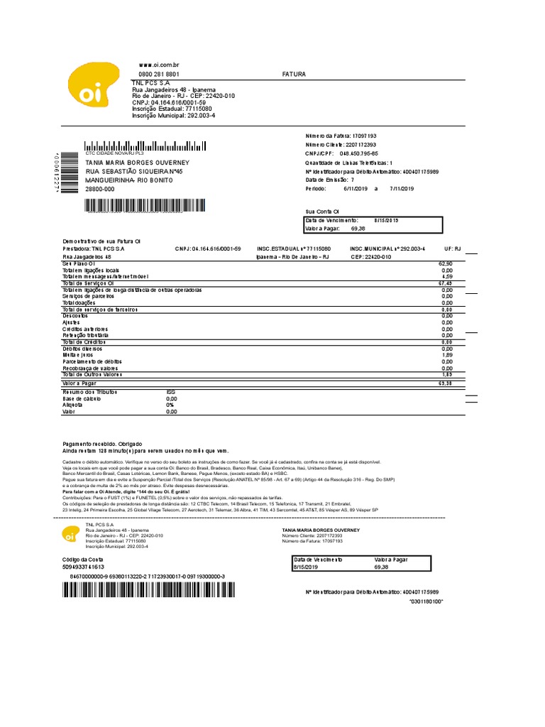Fatura Documento PDF | PDF