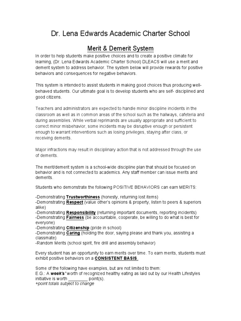 Dleacs - Merit and Demerit System 9-28-16 | PDF | Career & Growth ...