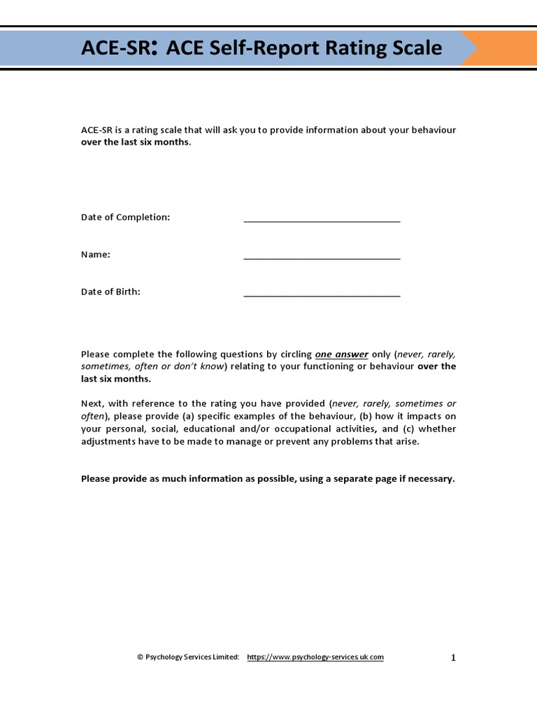 ACE SR English | PDF | Behavior | Attention