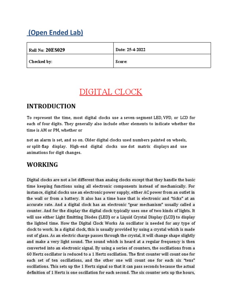 Digital Clock | PDF | Clock | Computing