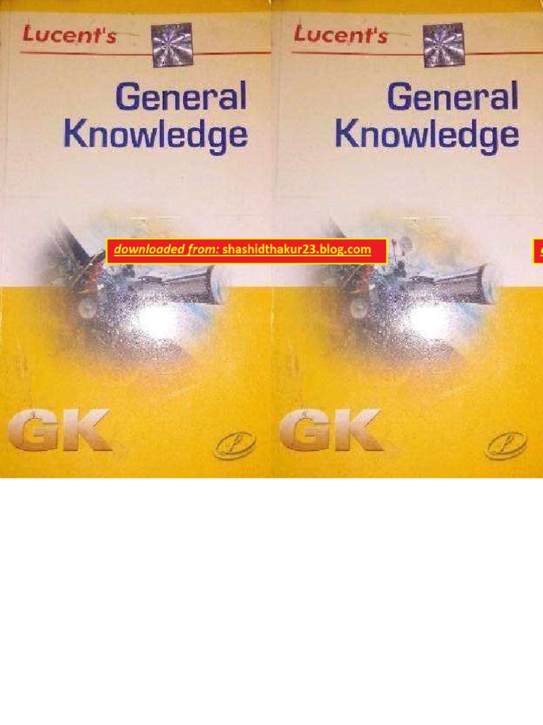 Lucent GK Book PDF Download in English Language | PDF