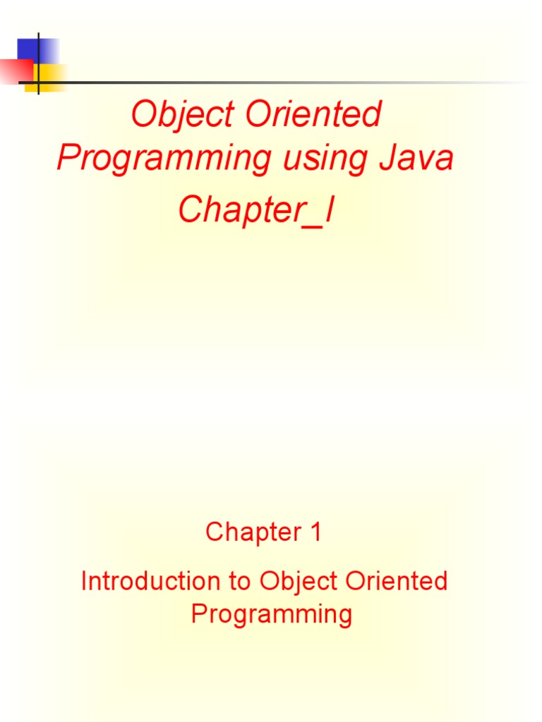 Chapter 1 - IntroductiontoOOP | PDF | Programming Paradigms | Object Oriented Programming