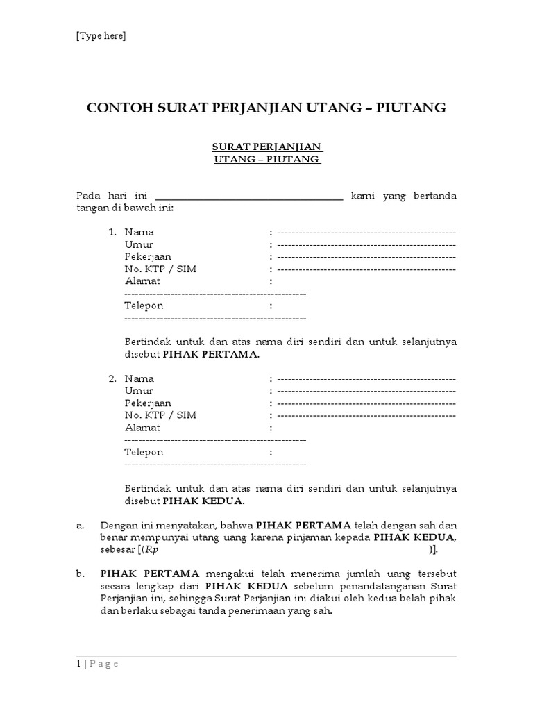 Surat Hutang | PDF