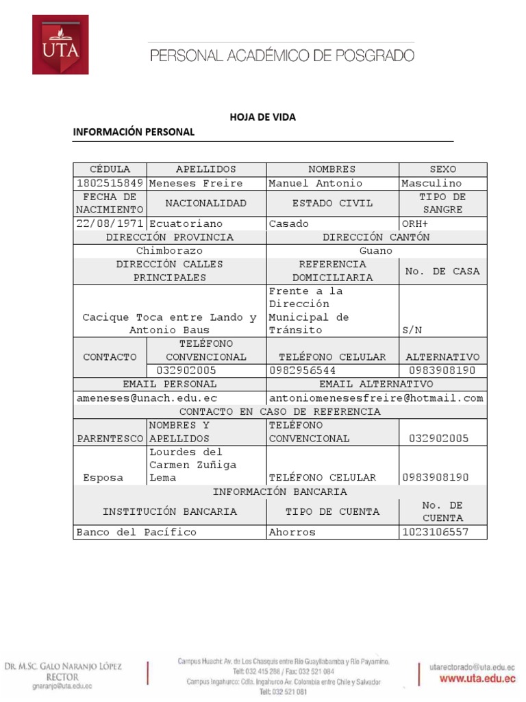 12 Hoja de Vida UTA 2-Signed | PDF