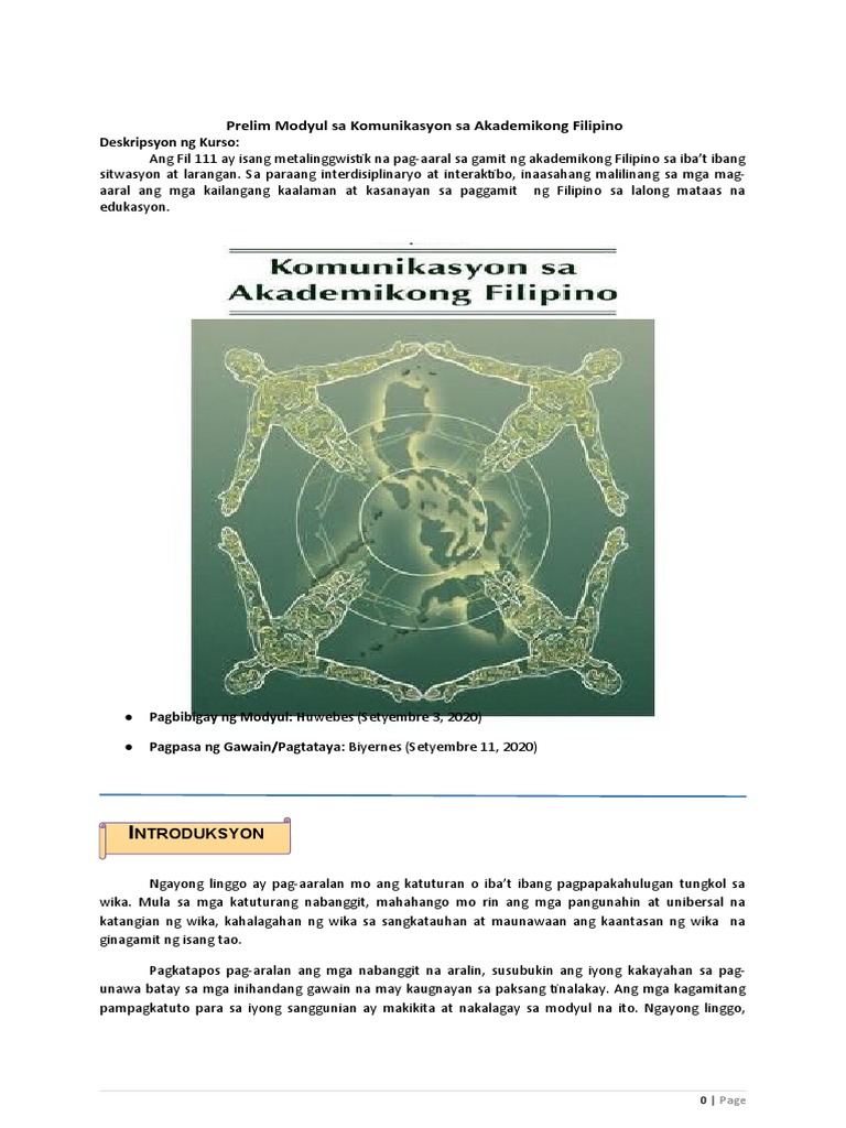 Prelim Module in Fil.111 2021 | PDF