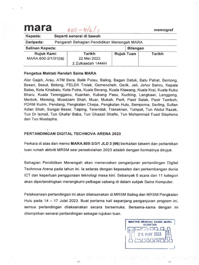 Pertandingan Digital Technova Arena 2023 | PDF