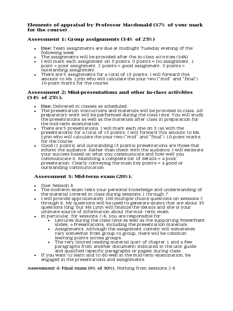 Elements of Appraisal by Professor Macdonald | PDF