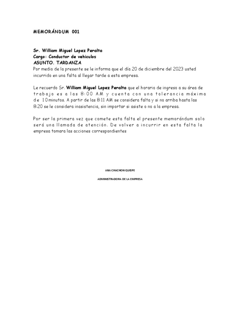 Imprimir Memoramdum | PDF