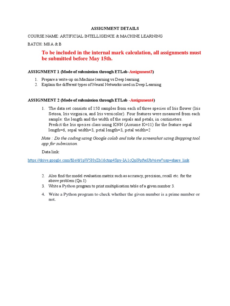 Assignment Details | PDF