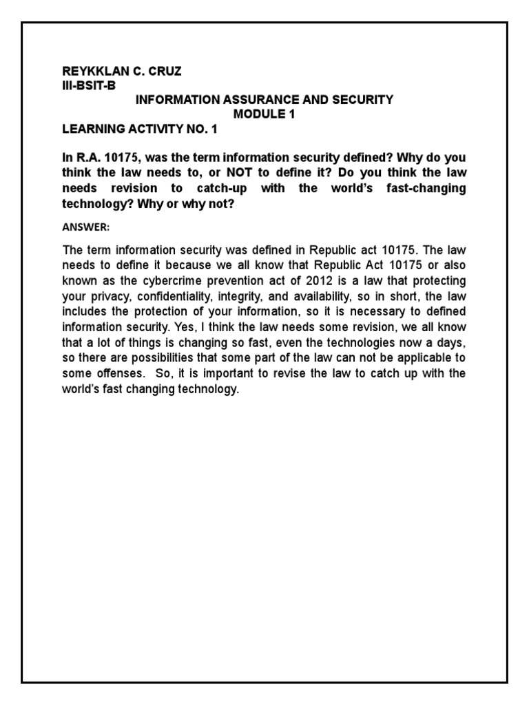 MODULE 1 - IAS - CruzReykklan | PDF