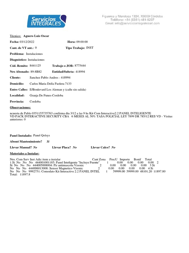 Informe Pre OT | PDF