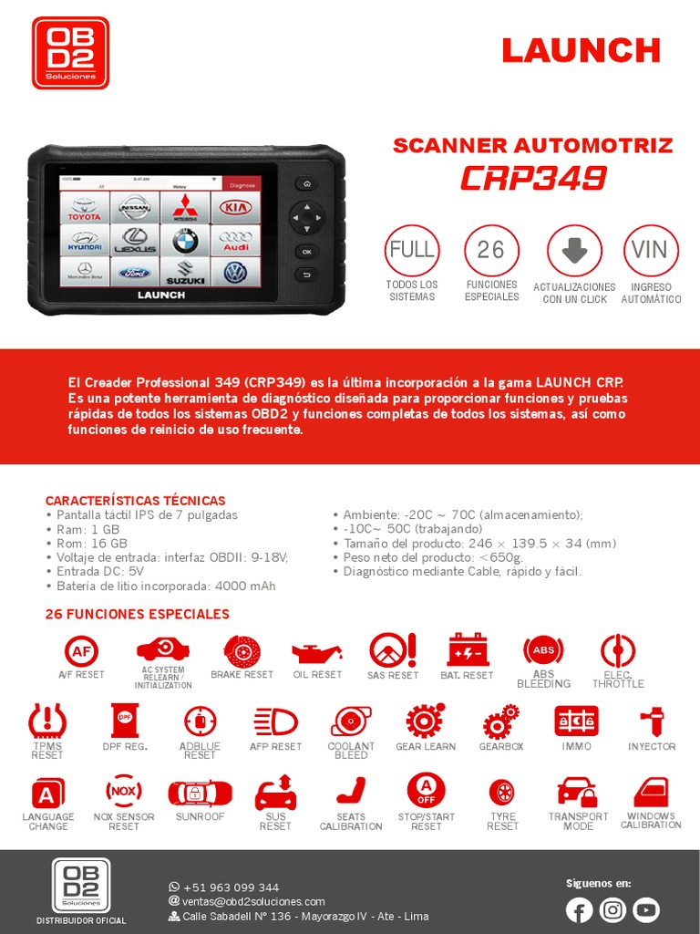 FICHA TECNICA Launch-CRP-349 | PDF | Ingeniería Informática | Bienes manufacturados