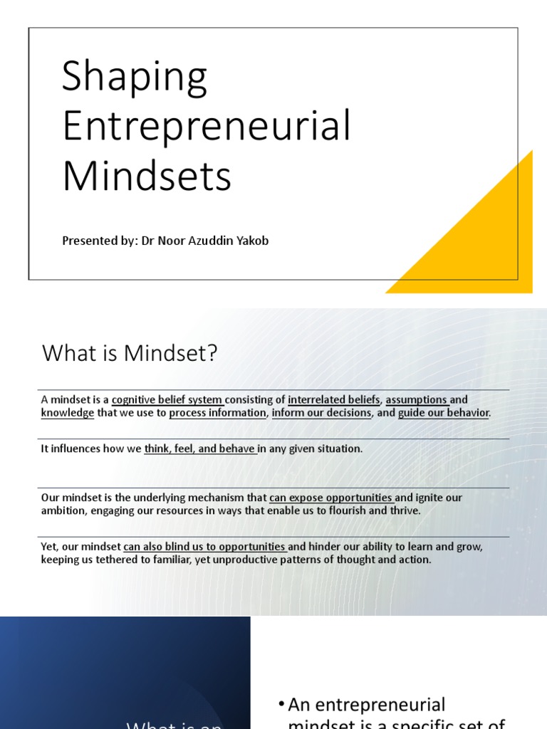 1 LMCW1022 Shaping Entrepreneurial Mindset | PDF | Mindset ...