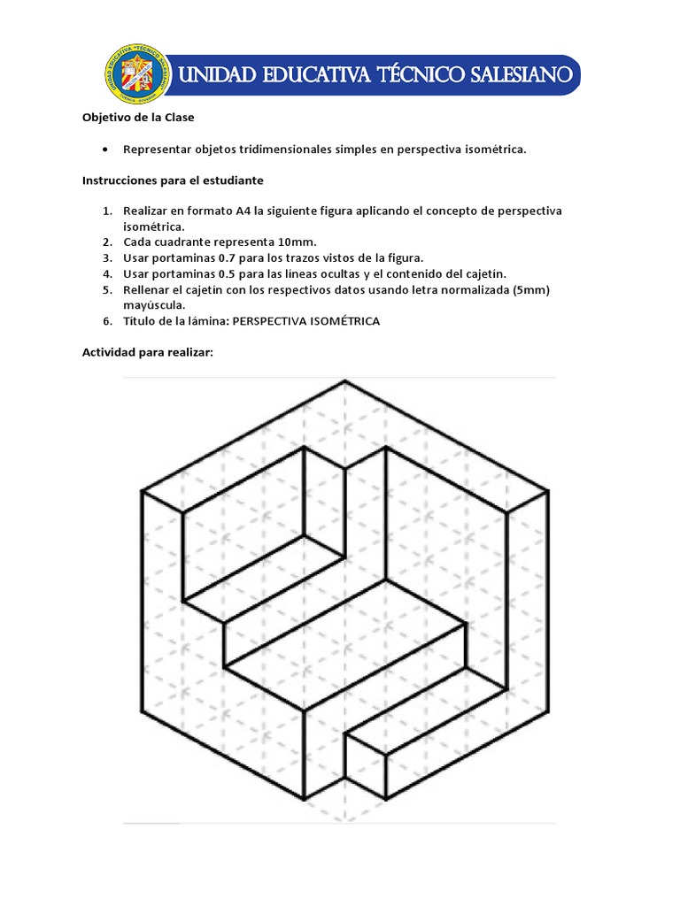Actividad 9 Perspectiva Isométrica | PDF | Perspectiva (Gráfica)