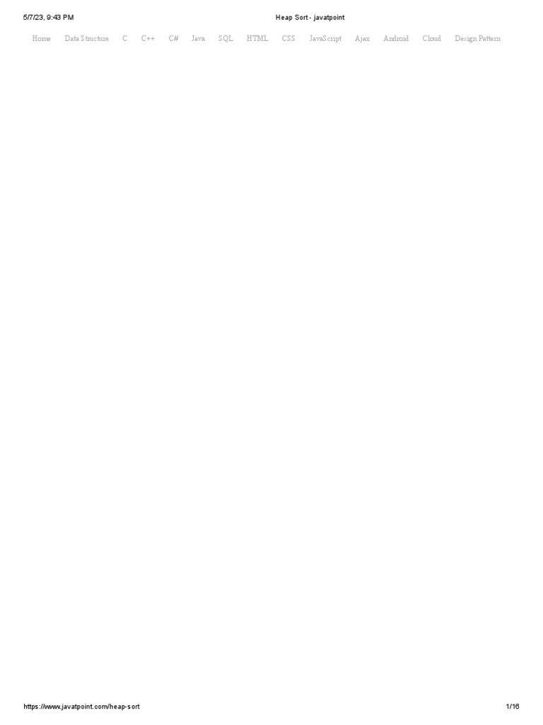 Heap Sort - Javatpoint | Download Free PDF | Applied Mathematics | Algorithms And Data Structures