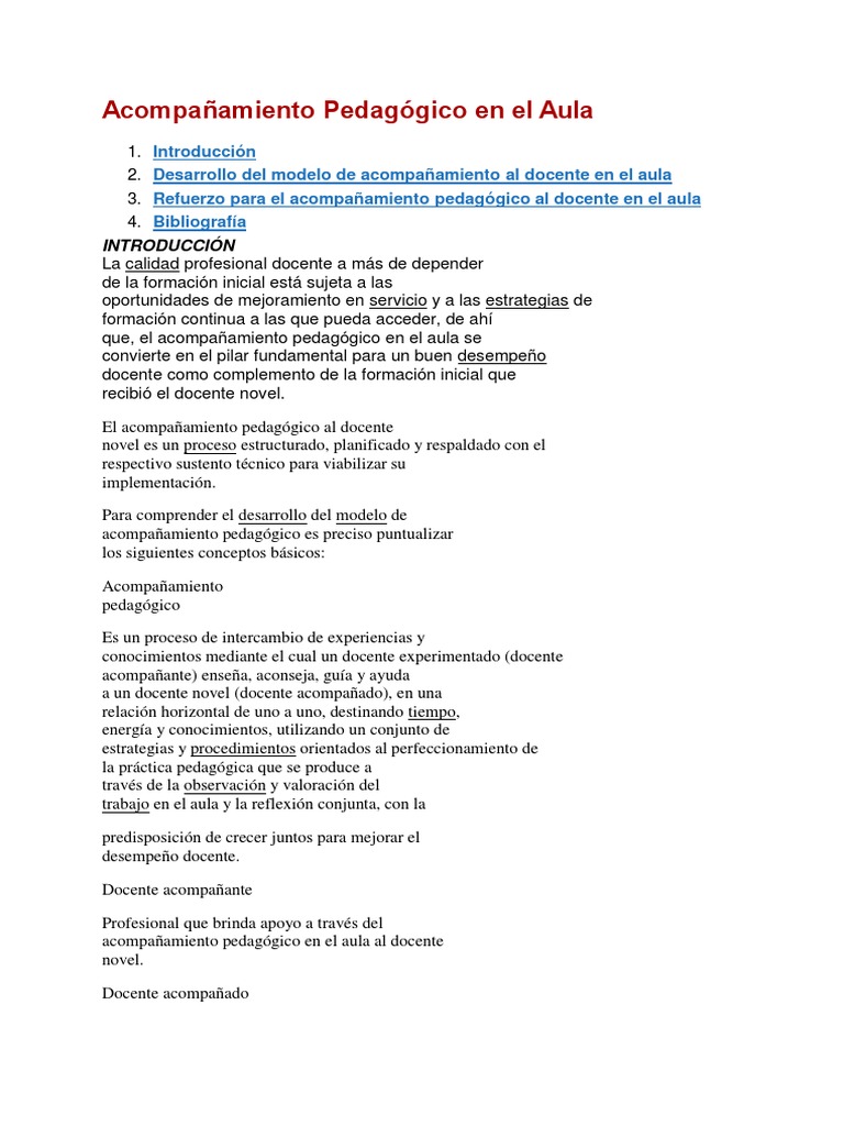 Acompañamiento Pedagógico en El Aula | PDF