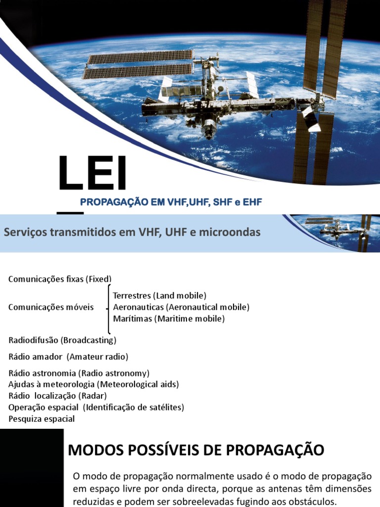 Aula7 PROPAGAÃ - Ã - O EM ONDASVHF, UHF, SHF e EHF | Download grátis ...