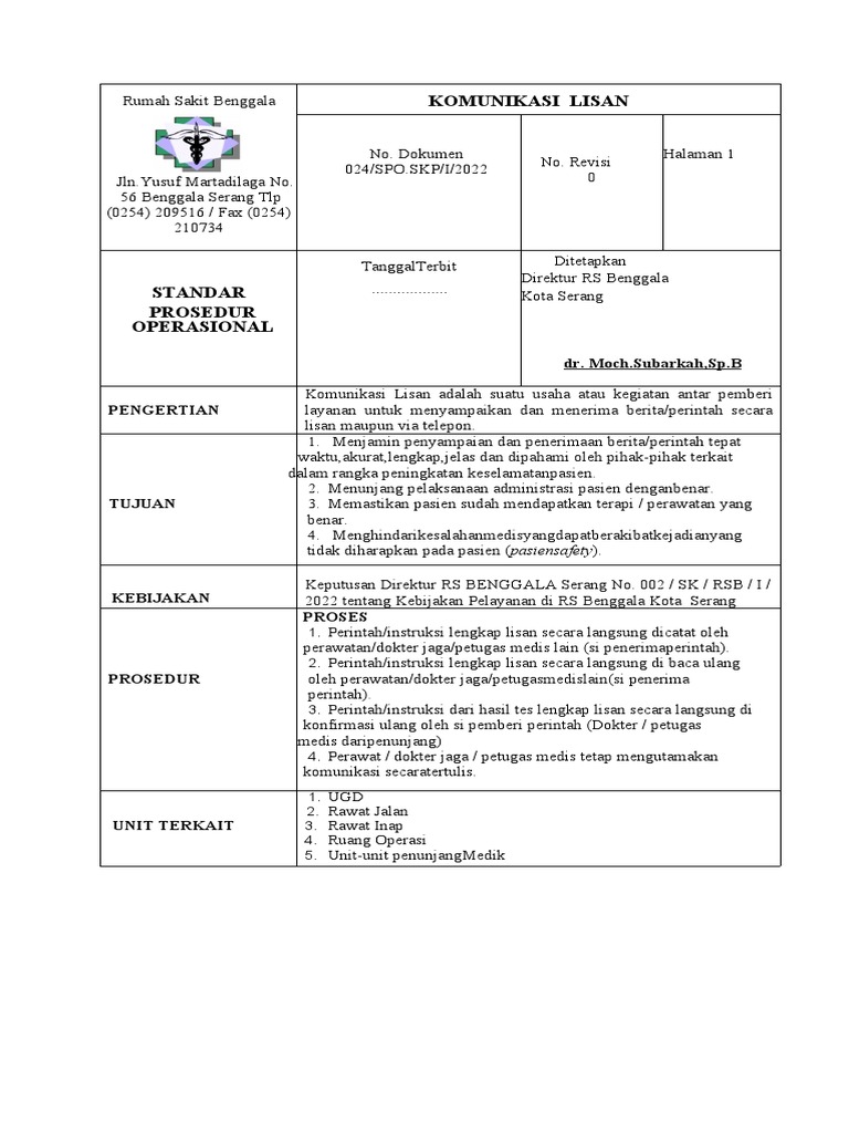 SPO SKP II REVISI BENGGALA (2-3-2020) Maryati | PDF