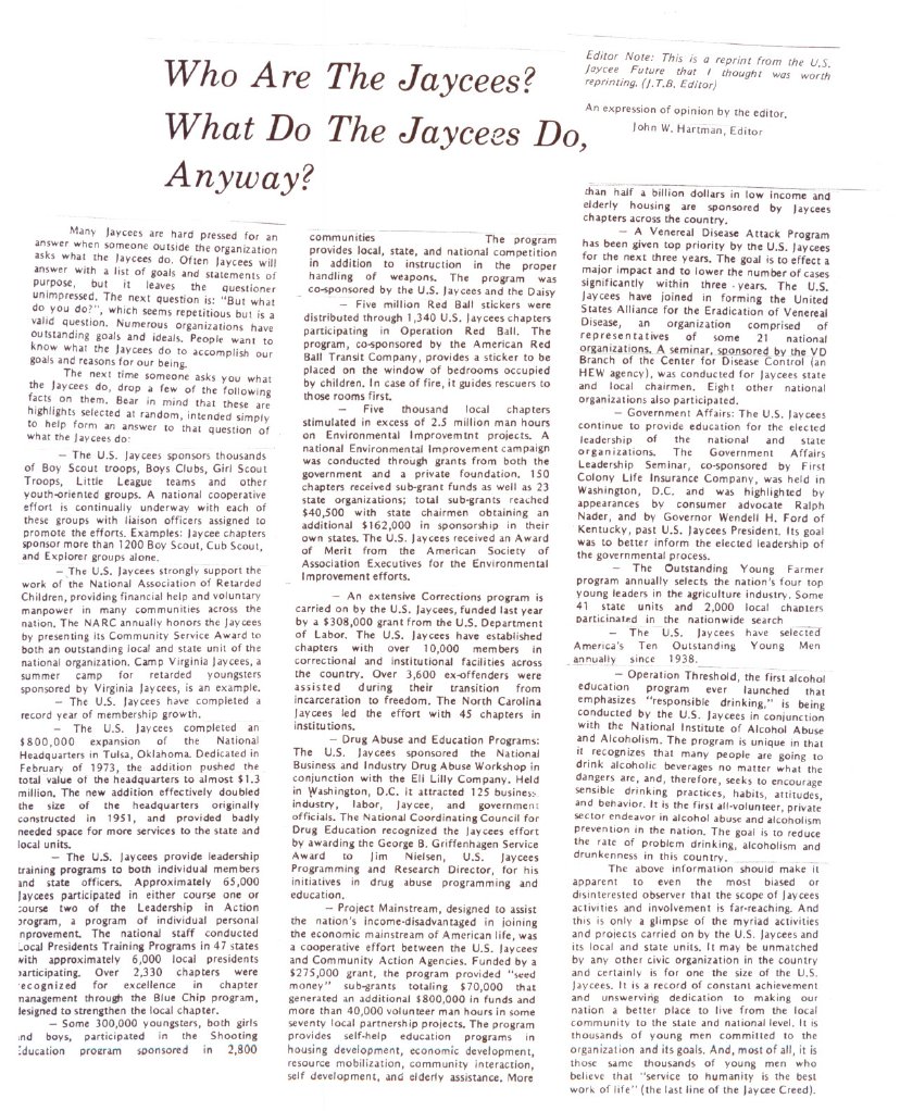 Who Are The Jaycees? What Do The Jaycees Do, Anyway? | Economic ...