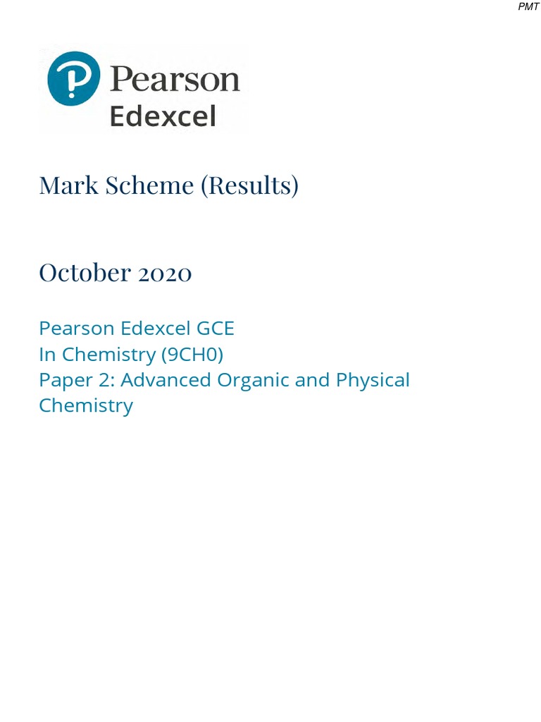 June 2020 MS - Paper 2 Edexcel Chemistry A-Level | PDF