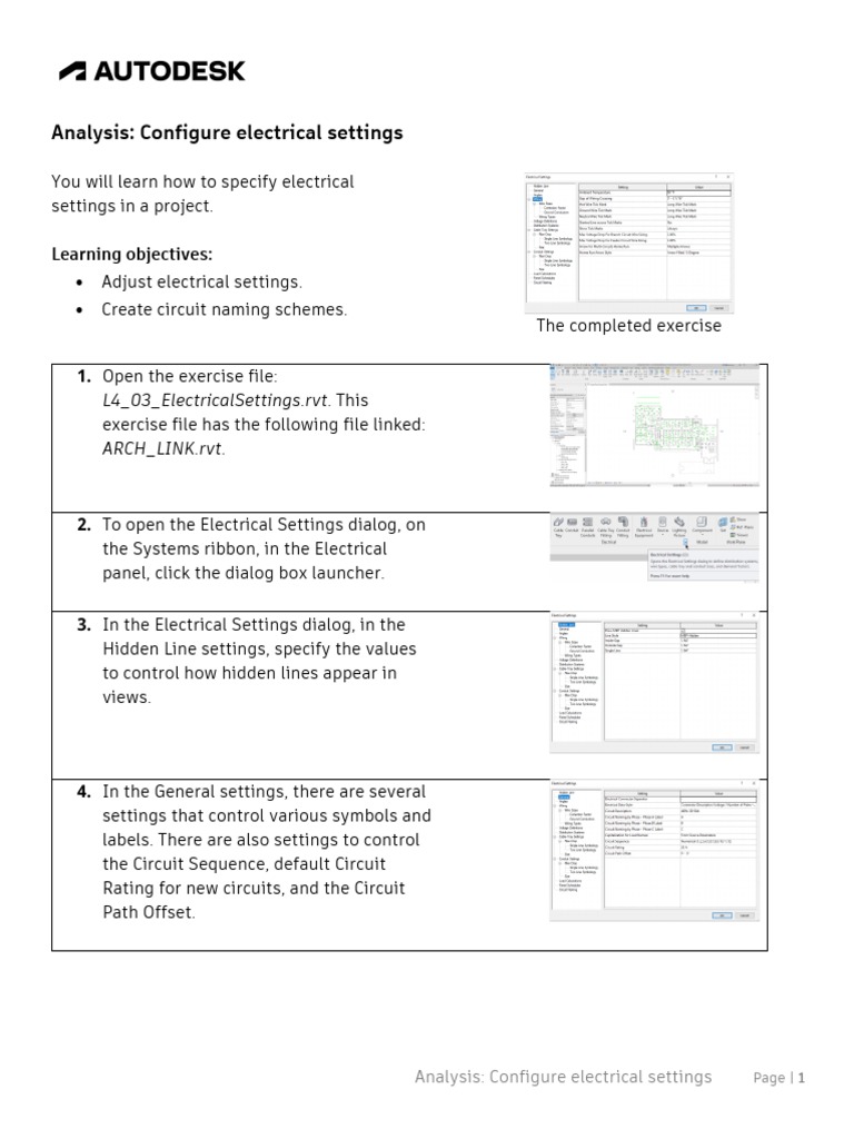 Revit-Electrical-Cert-Prep L4 03 ElectricalSettings v01 | PDF ...