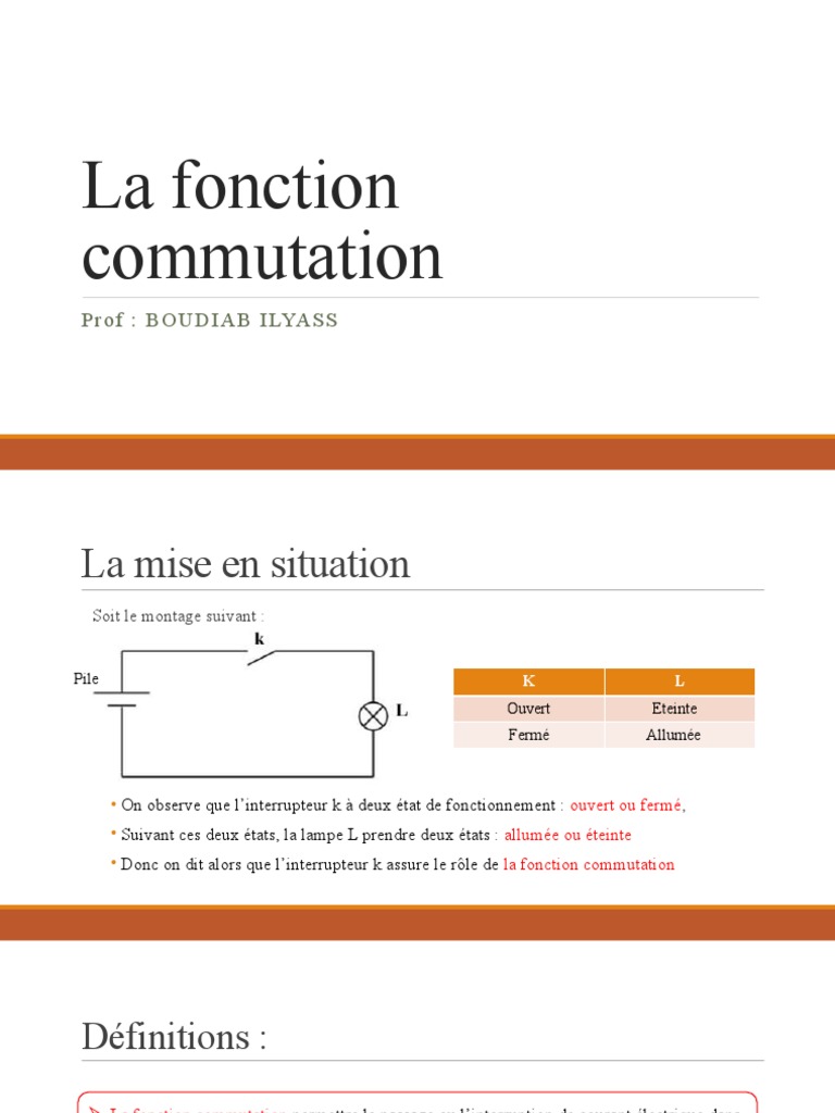 Activité - Fonction Commutation | PDF