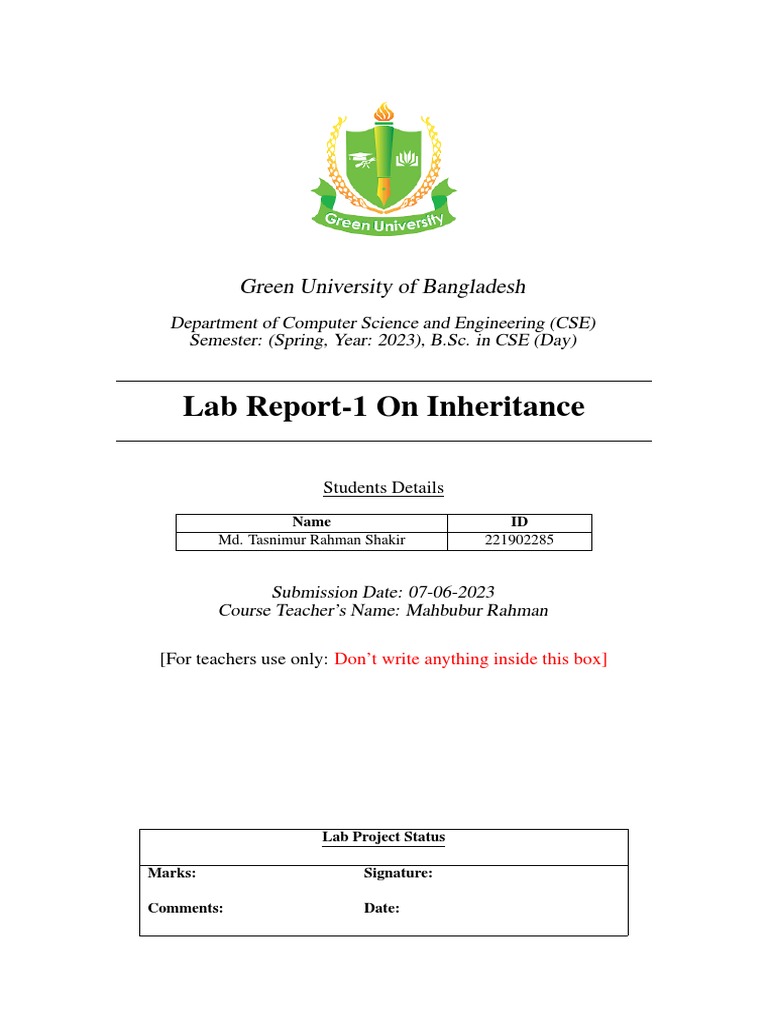 Lab Report 1 Download Free Pdf Inheritance Object Oriented Programming Class Computer