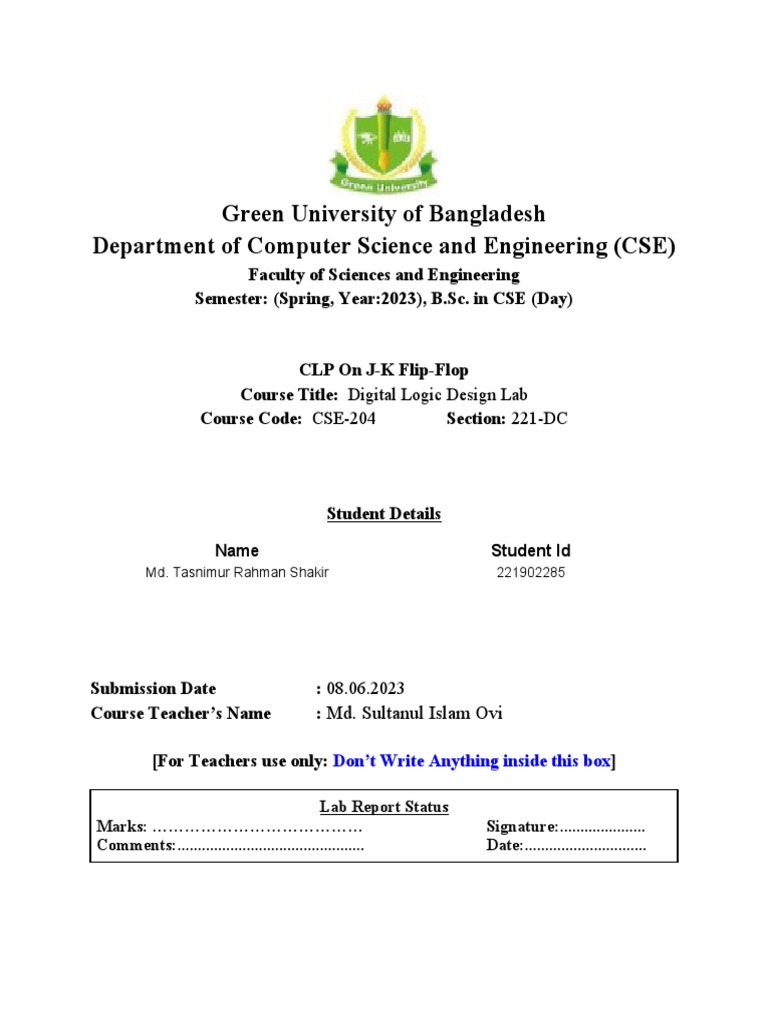 Lab Report Cover Page | PDF