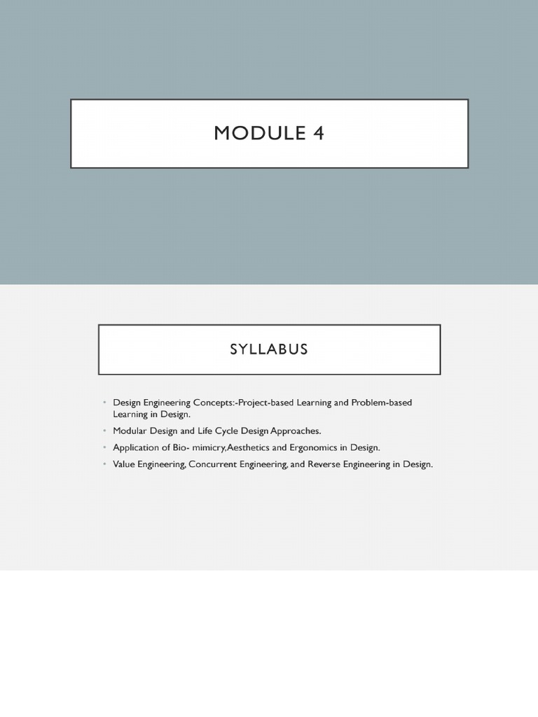 Design and Engineering Module 4 | PDF