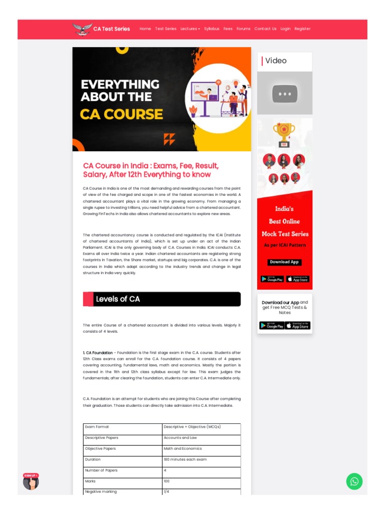 CA Course Details | PDF | Accountant | Accounting