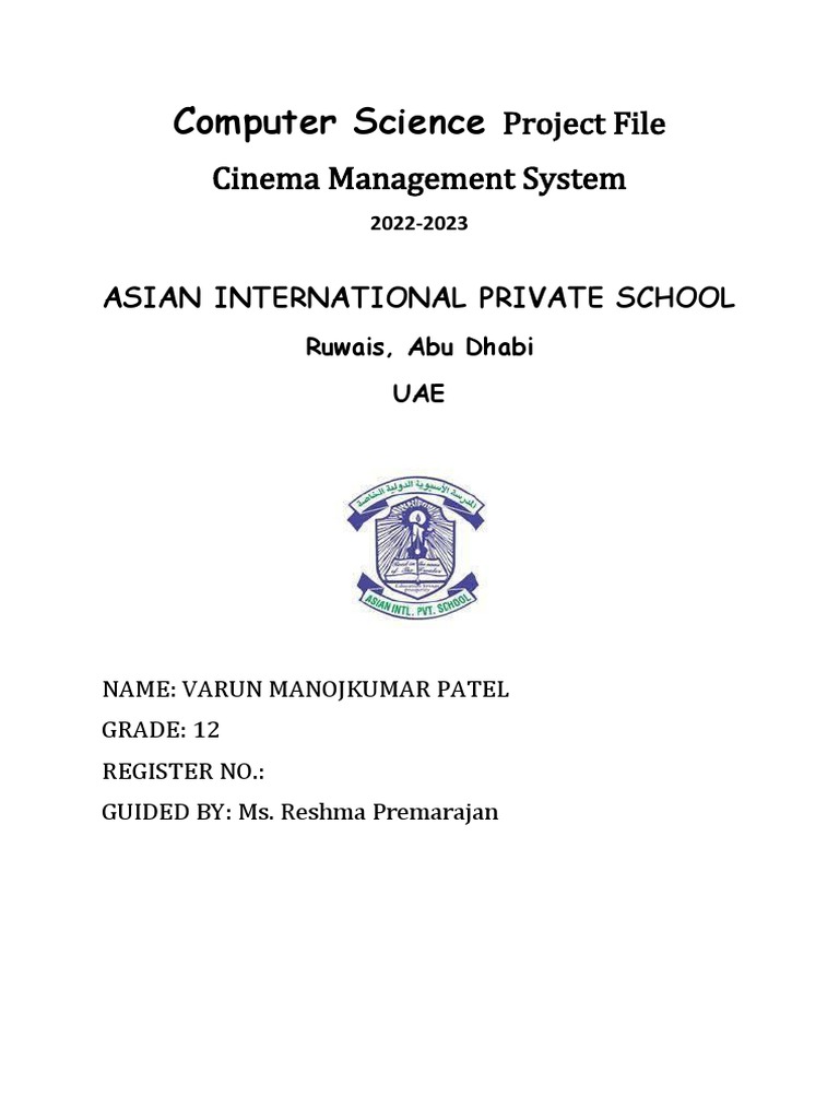 Computer Science Project File VARUN 3 | PDF