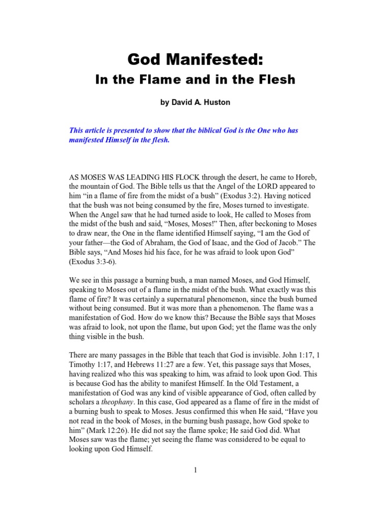 God Manifested | PDF | Baptism | Jesus