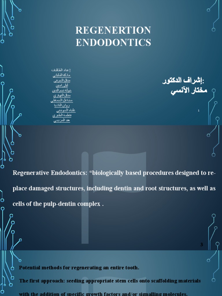 Regeneration Endodontics (1) - 1 | PDF | Tissue Engineering | Stem Cell