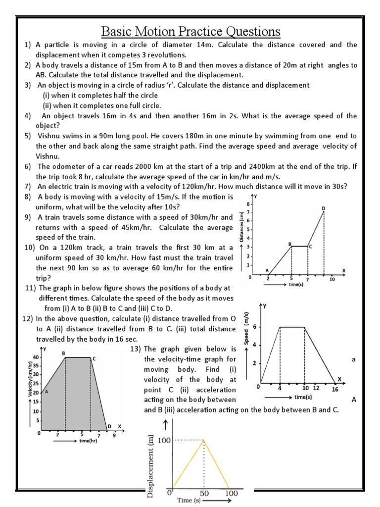 Acceleration Practice Question Class9s | PDF | Science & Mathematics