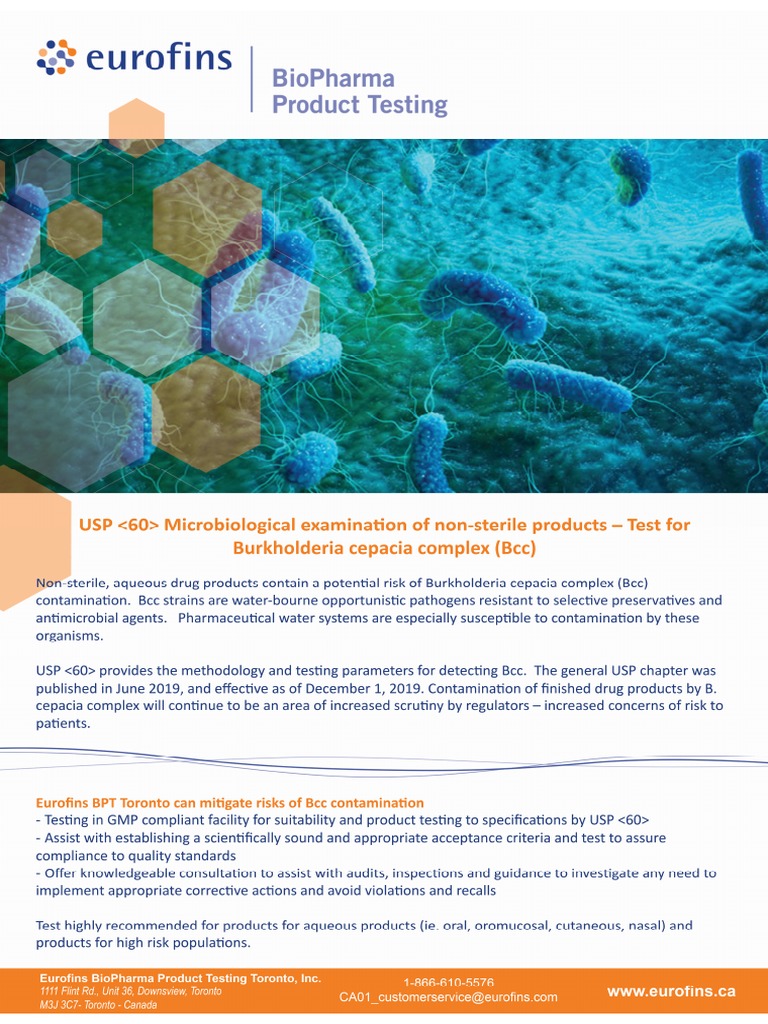 Usp 60 Microbiological Examination of Non Sterile Products Test For ...