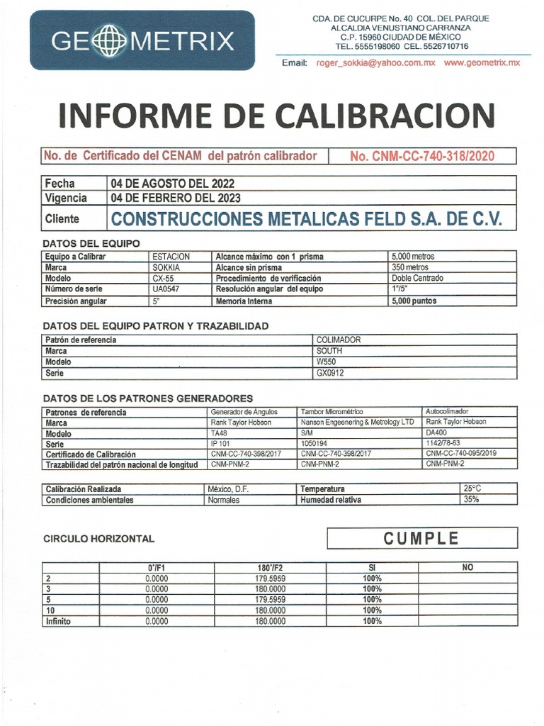 Calibracion Hoja 1 | PDF