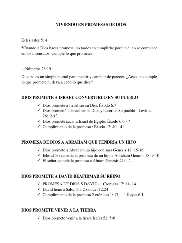 Promesas de Dios para tu vida | PDF | Abrahán | Cristo (título)