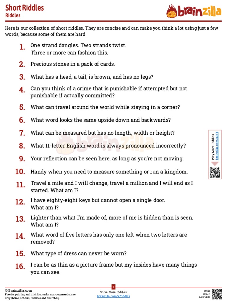 Short Riddles | PDF