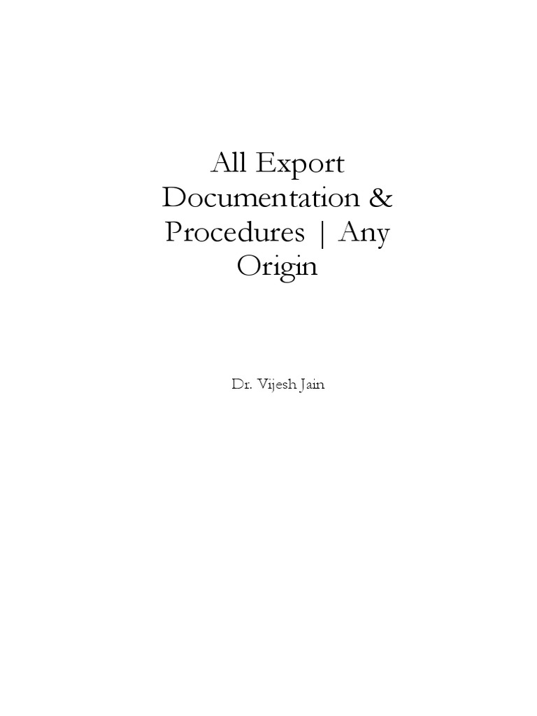 Final Book All Exports Documentation Any Origin | PDF | Letter Of ...