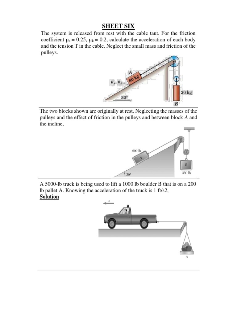 Sheet 6 - Force, Mass, Acceleration-10807 | PDF