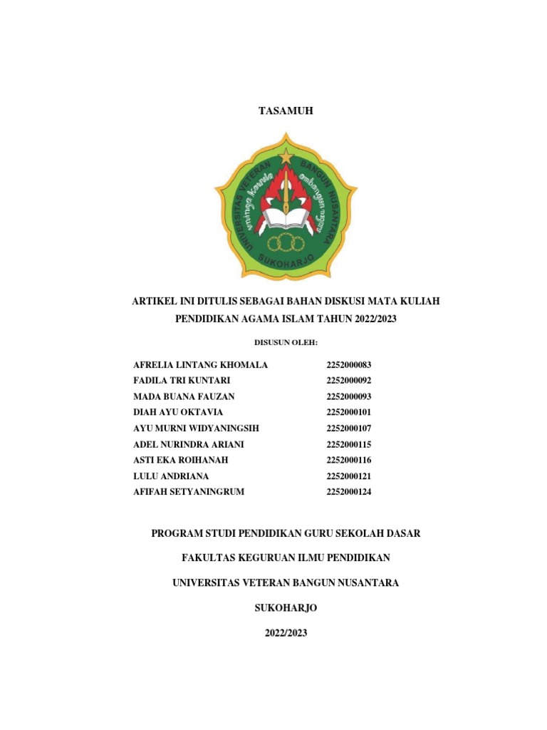 Konsep Tasamuh dalam Toleransi Beragama | PDF