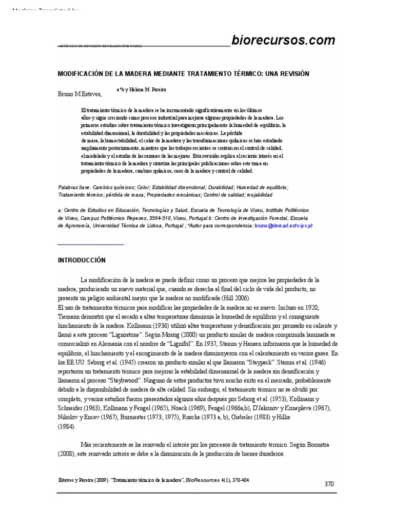 Wood Modification by Heat Treatment | PDF | Madera | Aluminio