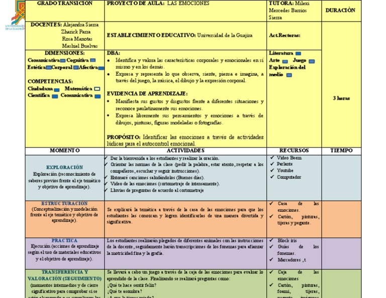 Planeación de Las Emociones | PDF
