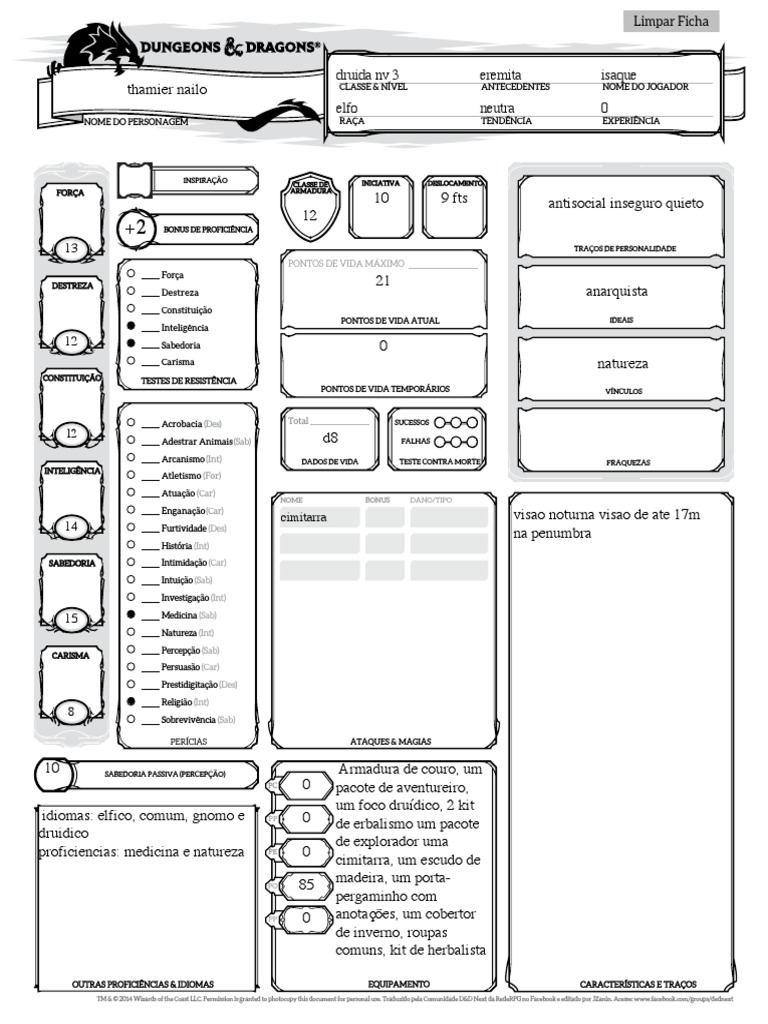 Ficha em Branco 2 | PDF