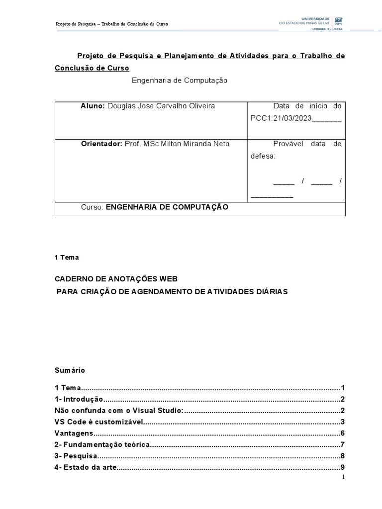 Projeto de Conclusão de Curso | PDF | Script Java | Linguagem de script