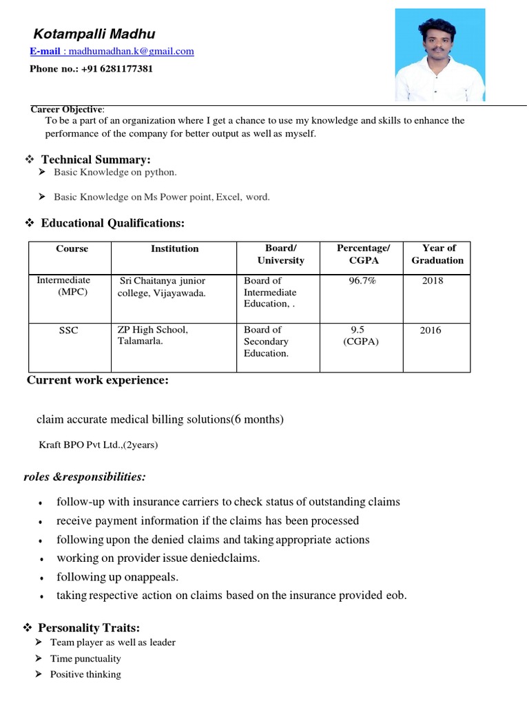 Madhu Resume - Medical | PDF